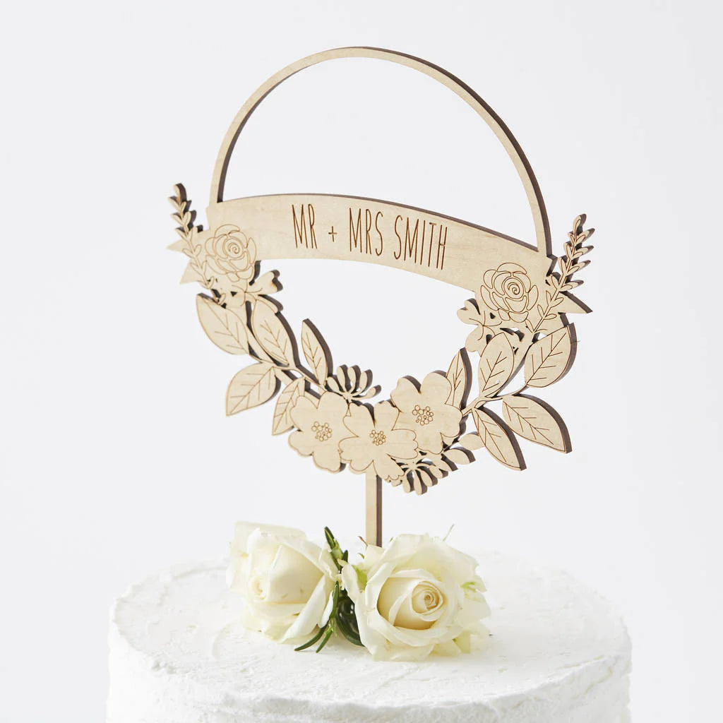 Wreath - Personalised Wedding Cake Toppers – Sophia Victoria Joy