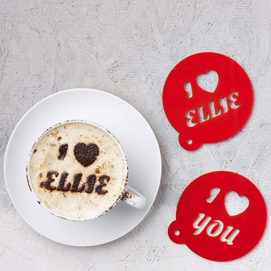 Personalised Heart Coffee Stencil – Sophia Victoria Joy