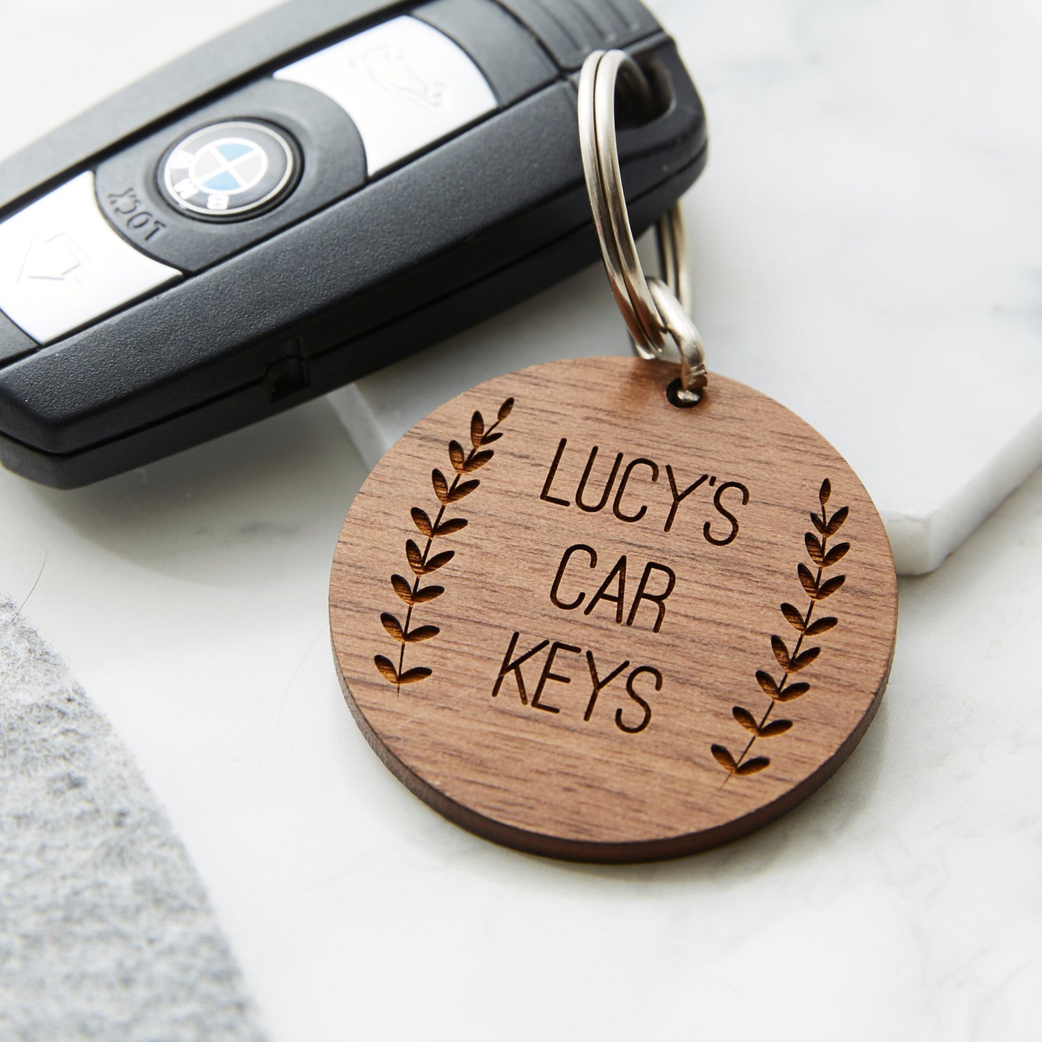 Personalised Wooden Keyring – Sophia Victoria Joy
