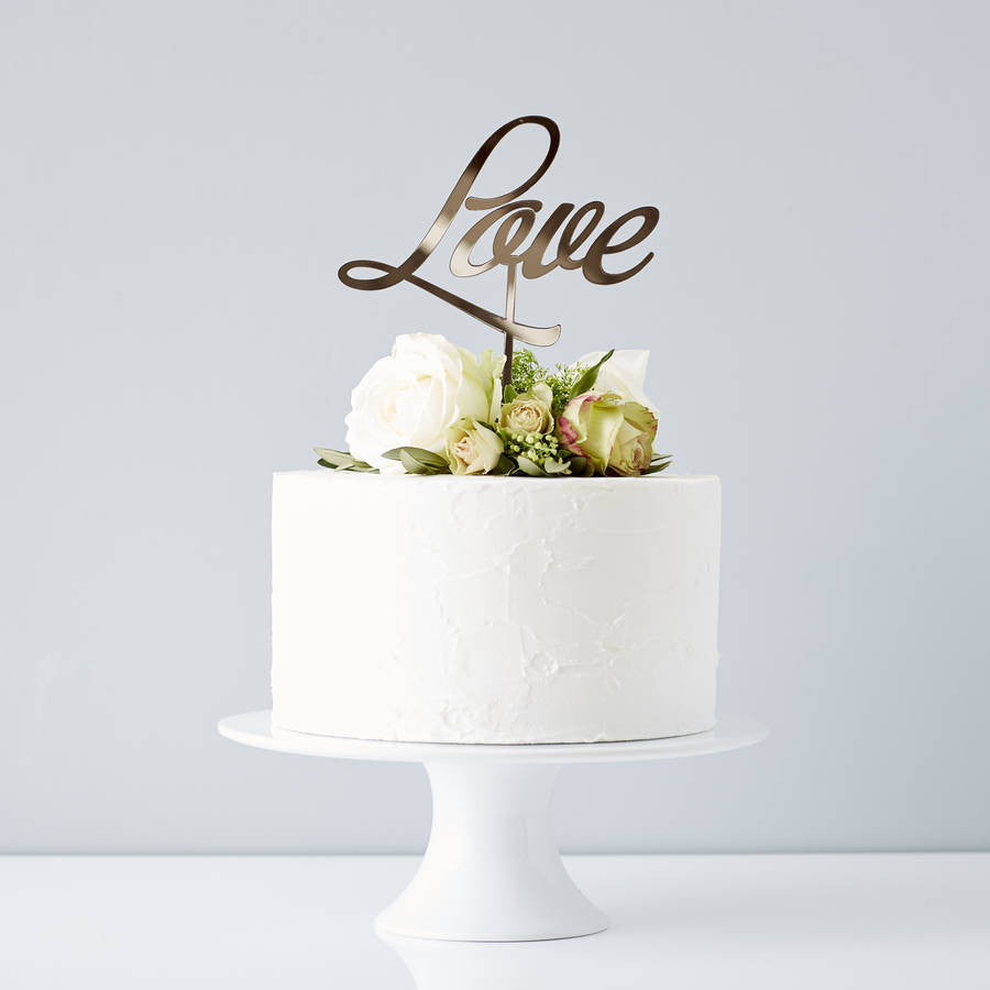 Elegant 'Love' Wedding Cake Topper – Sophia Victoria Joy
