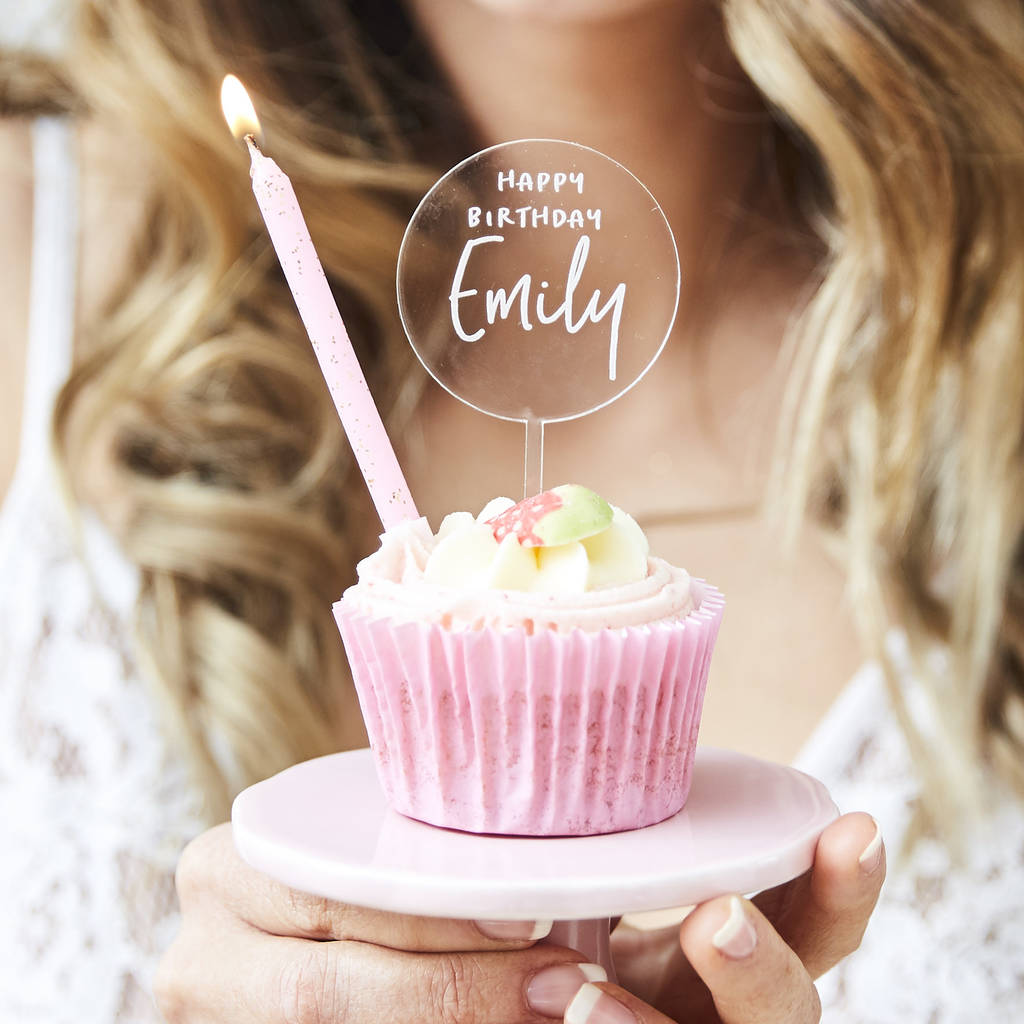 Engraved Personalised Cupcake Topper – Sophia Victoria Joy