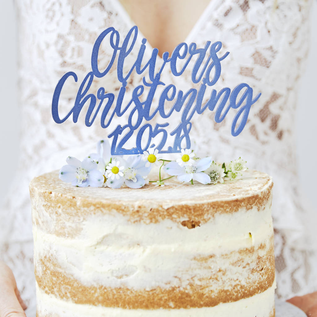 Charming Personalised Christening Cake Topper – Sophia Victoria Joy