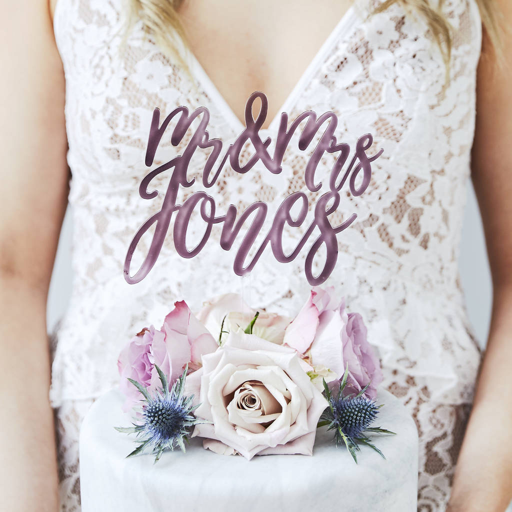 Charming Personalised Mr And Mrs Cake Topper – Sophia Victoria Joy