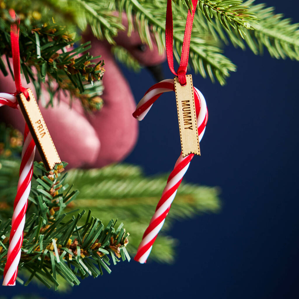 Candy Cane Name Ornaments Candy Cane Monogram Name Ornament – Luss