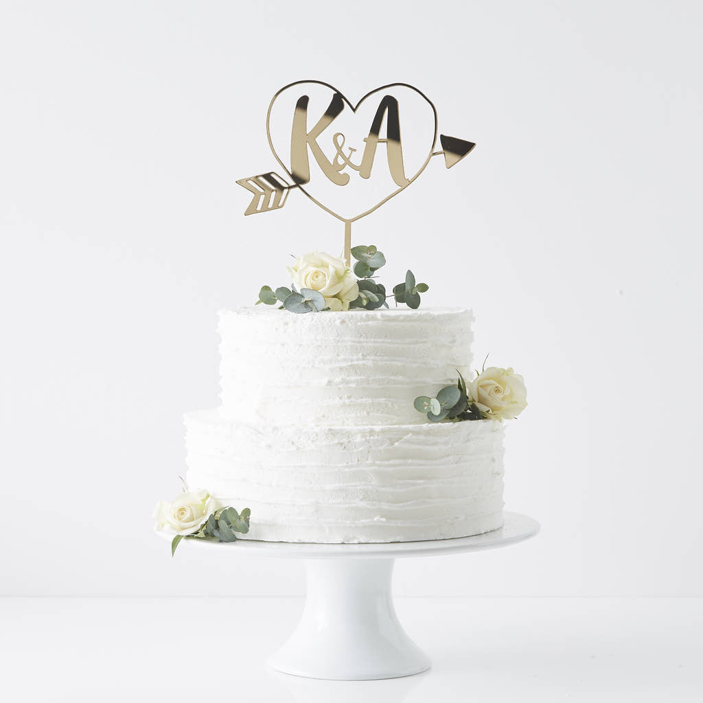 Personalised Initials Arrow Cake Topper – Sophia Victoria Joy