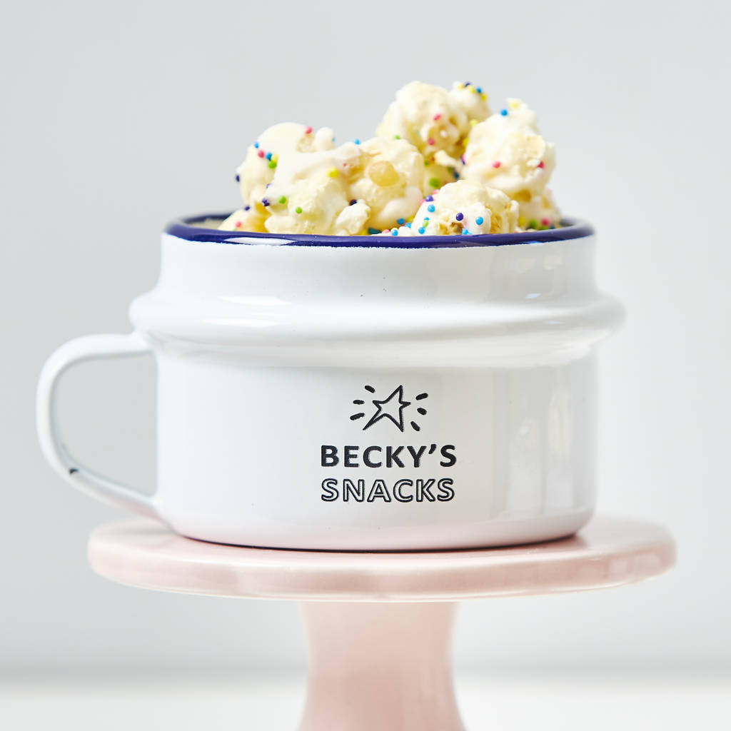 Personalised Enamel Snack Pot