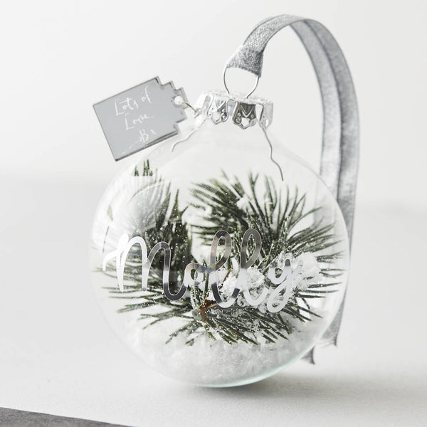 Personalised Snow Christmas Tree Bauble