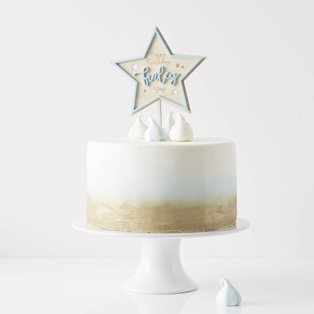 Star Birthday Cake Topper Boys 1st Birthday Edible Cake Topper